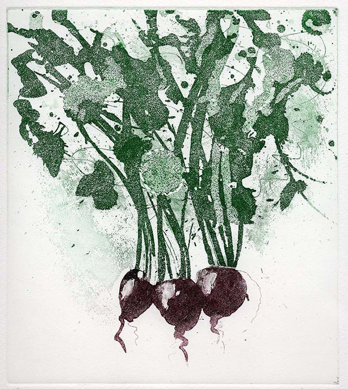 David La Grange ‘Beets’ Etching | Swansea Print Workshop